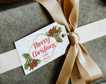 Personalized Christmas Gift Tags Cute Reindeer MINI Cards - Etsy