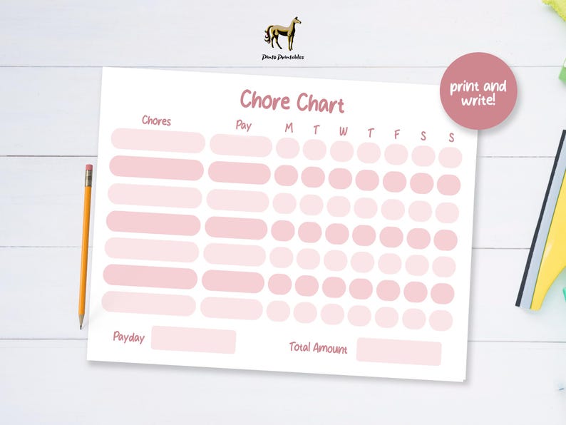 Chore Reward Chart, Kids Chore Printable Chart, Routine Board Template ...