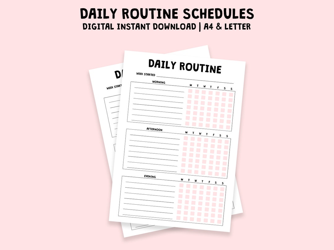 Printable Daily Routine Schedules, Printable to Do List, Routine ...