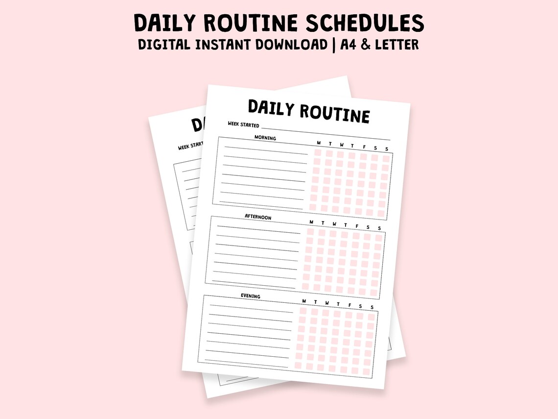 Printable Daily Routine Schedules, Printable to Do List, Routine ...