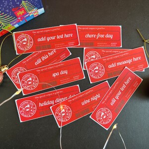 Editable Christmas Coupons, Printable Christmas Vouchers Gift ...