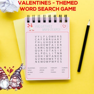 Valentines Day Word Search, Valentines Day Printable Game, Digital ...