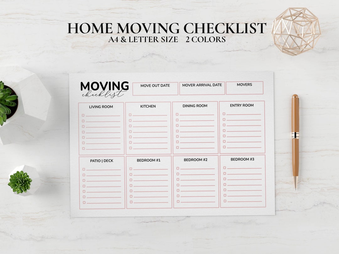 Home Moving Checklist, Moving Printable, Checklist Printable, Digital ...