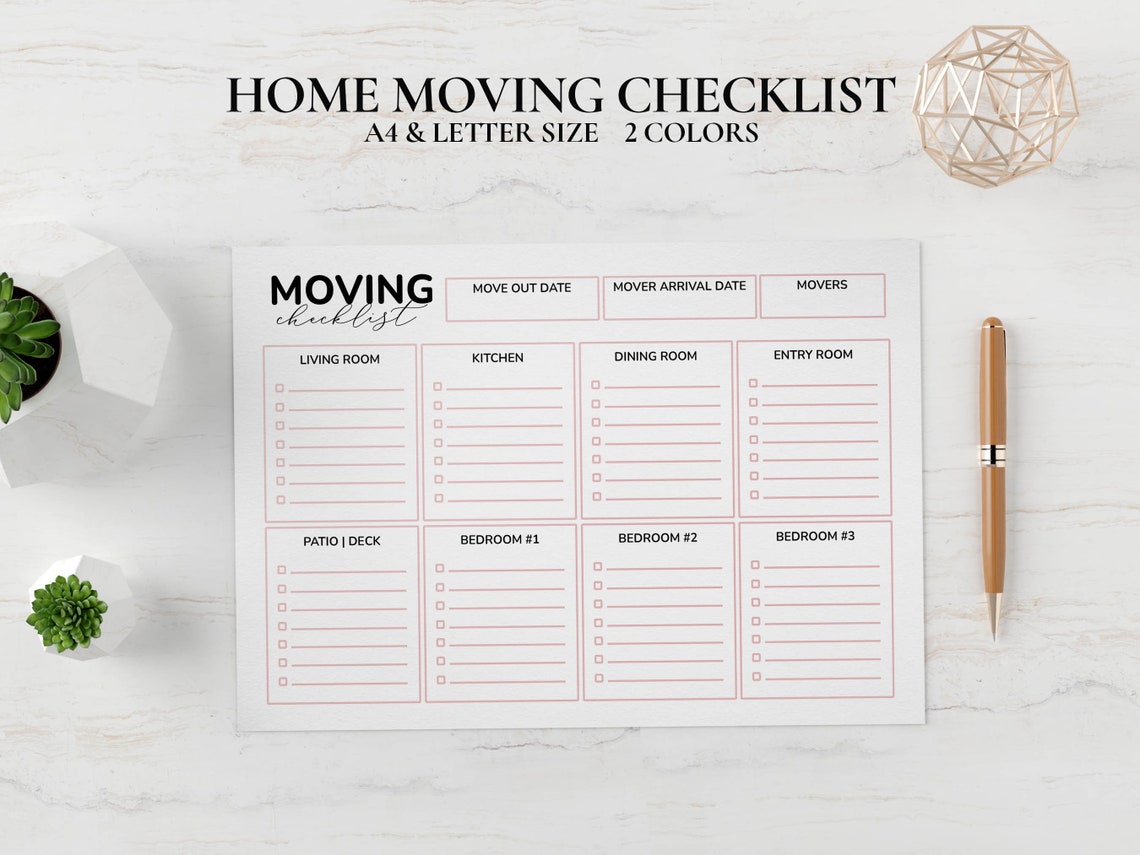 Home Moving Checklist, Moving Printable, Checklist Printable, Digital ...