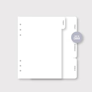 Editable Planner Dividers and Tabs, Minimalist Printable Planner ...