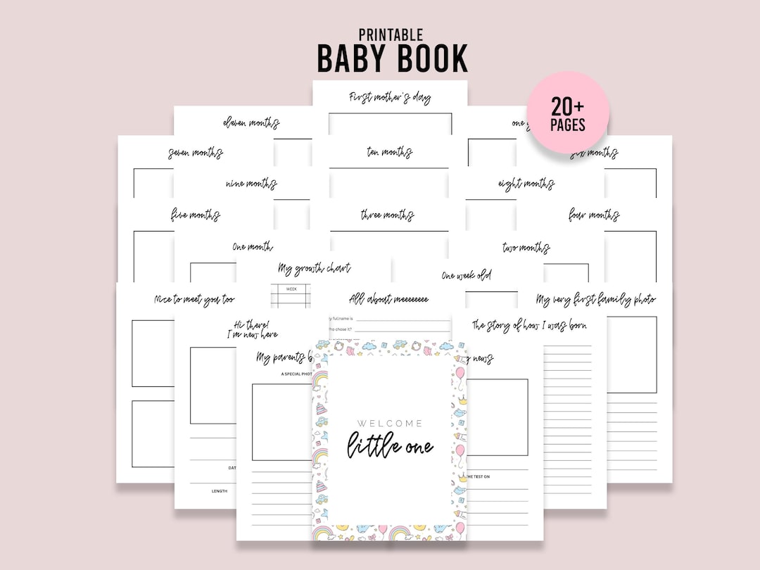 Memory Baby Book Template, Printable Minimalist Baby Journal, Baby ...