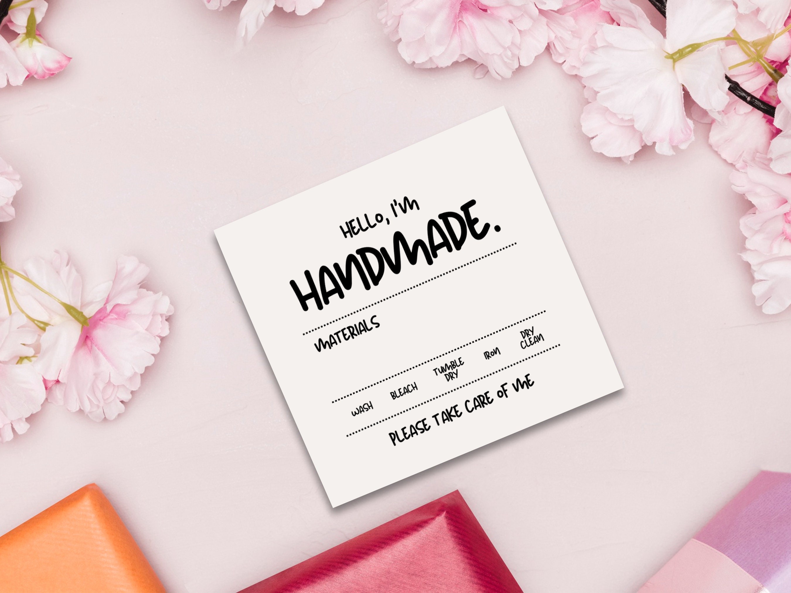 Printable Knitting and Crochet Labels, Handmade Tags, Care Labels ...