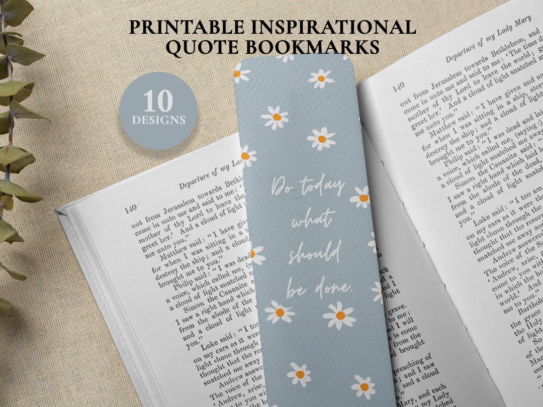 Printable Inspirational Quote Bookmarks, Digital Download PDF ...