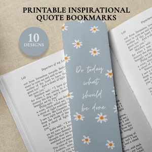 Printable Inspirational Quote Bookmarks, Digital Download PDF ...