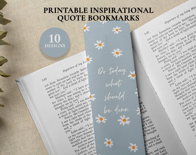 Printable Quote Bookmark Set, Motivational and Inspirational Bookmark ...