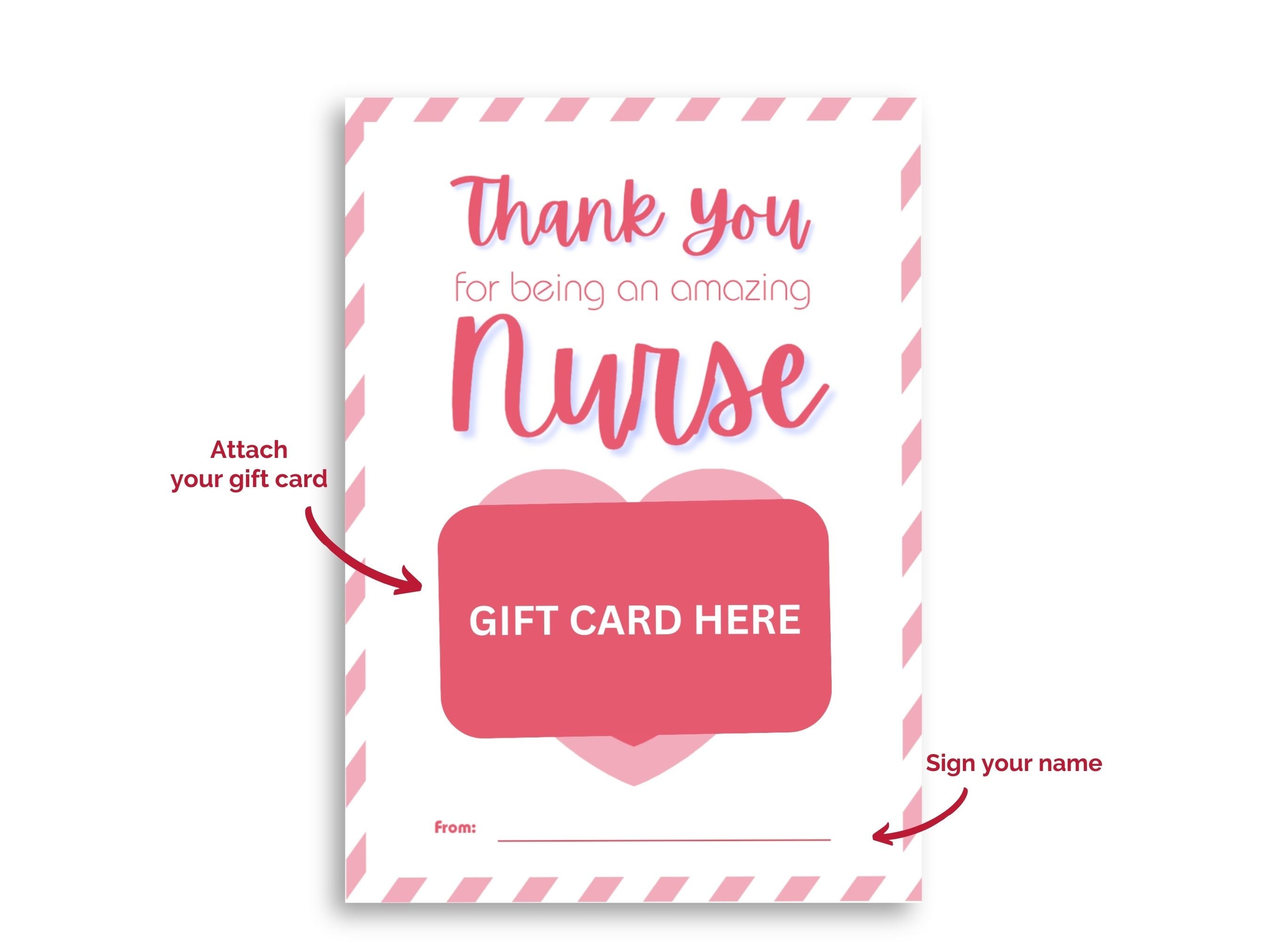 Nurse Appreciation Gift Card Holder, Printable Gift for Nurse, Nurse ...