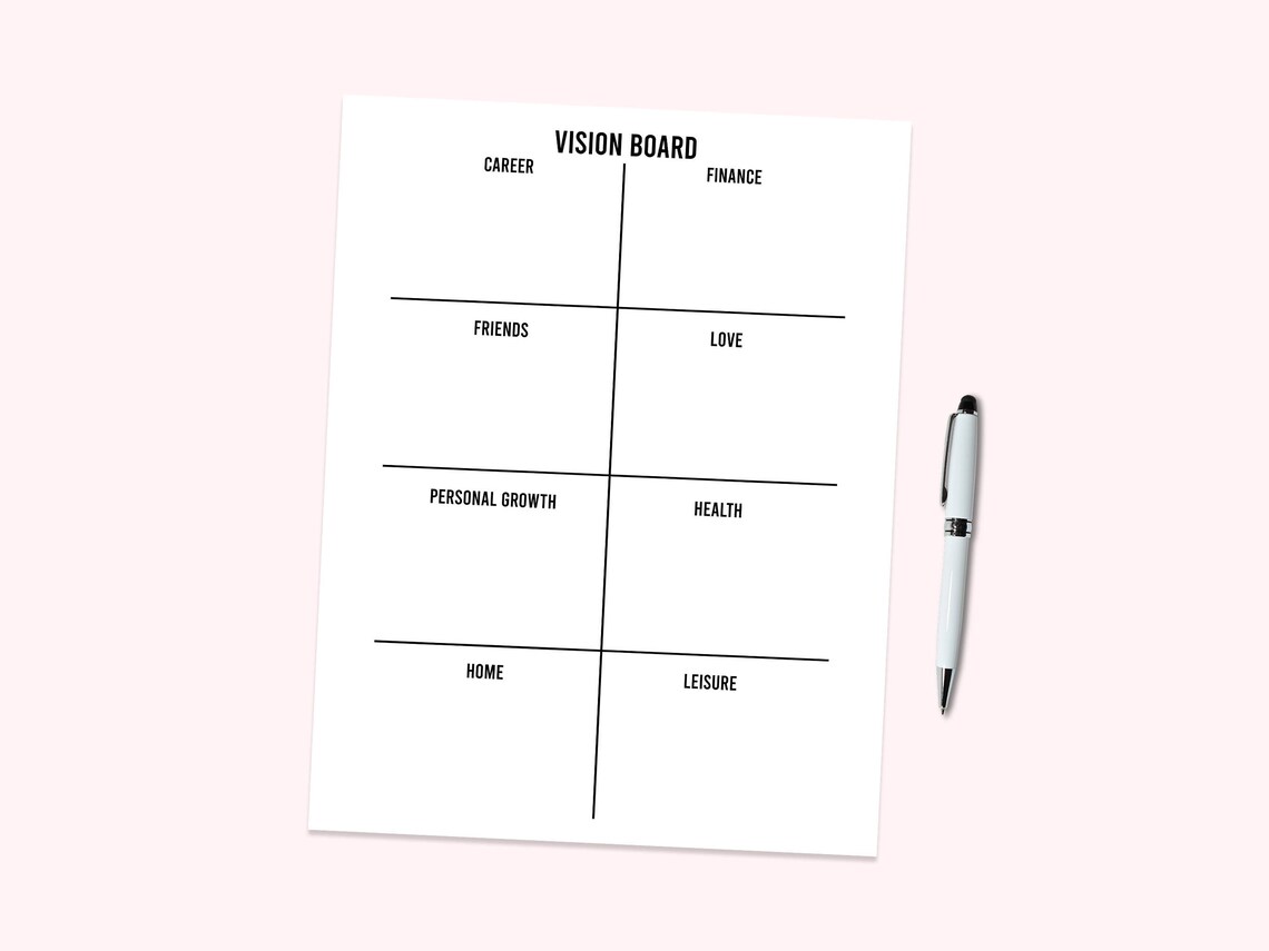 Printable Vision Board, Digital Download PDF, Vision Board Kit ...