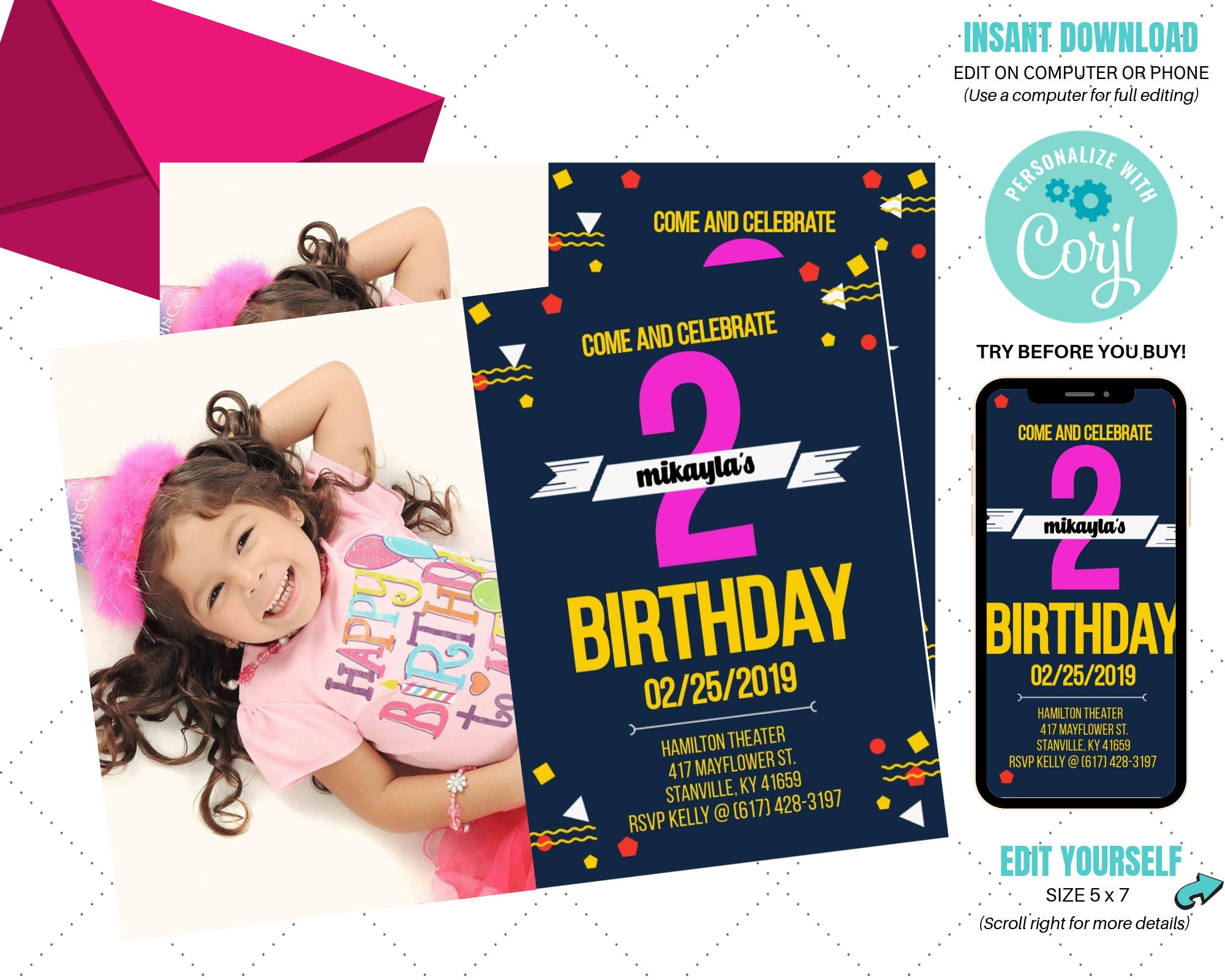Editable Birthday Party Invitation Editable Birthday Party - Etsy