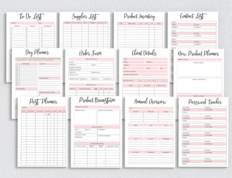 Business Plan Template, Small Business Planner Printable Bundle ...