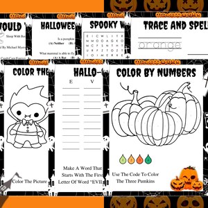 Halloween Games Bundle, October Kids Printable Games, Digital Download ...