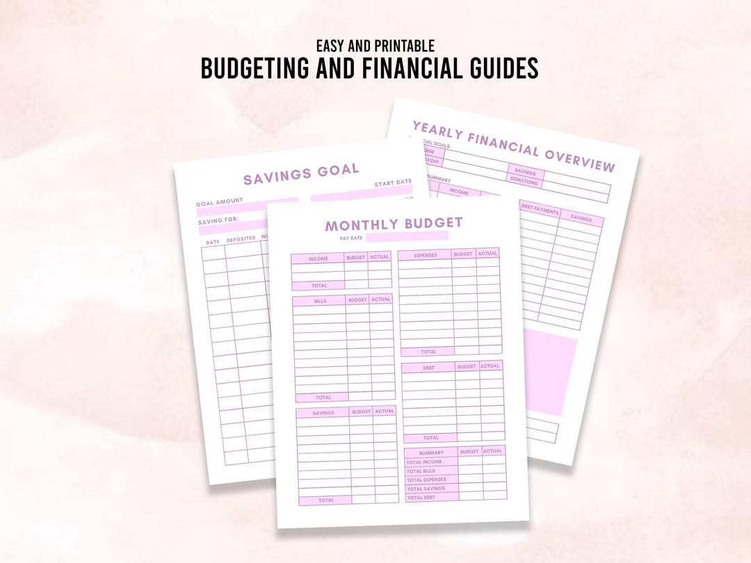 Budgeting and Financial Guides, Printable Budget Planner, Financial ...