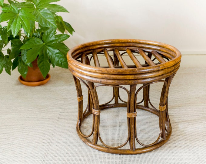Cane Round Side Table or Seat / Stool Stand / Plant Stand Mid - Etsy