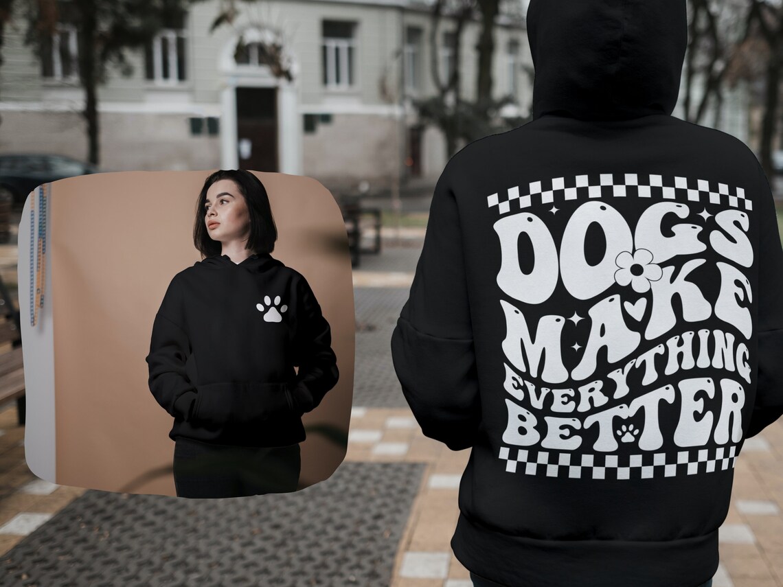 Retro Groovy PNG Dog Design Dogs Make Everything Better 5 Versions - Etsy