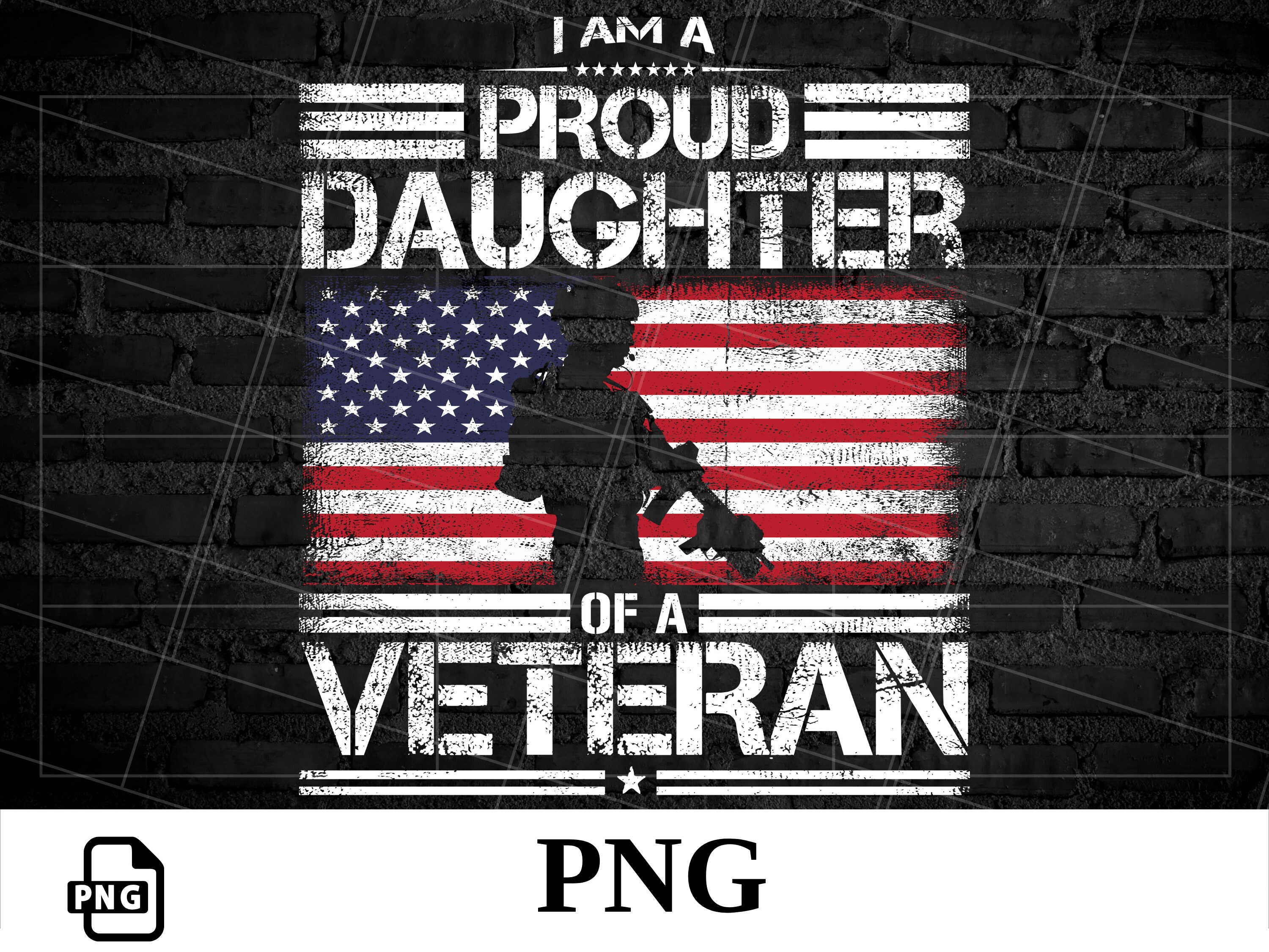 Proud Daughter of a Veteran USA Flag Digital PNG - Etsy