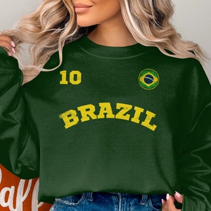Retro Style Brazil Soccer Team Brazil Flag Number 10 Football Fans 03 ...