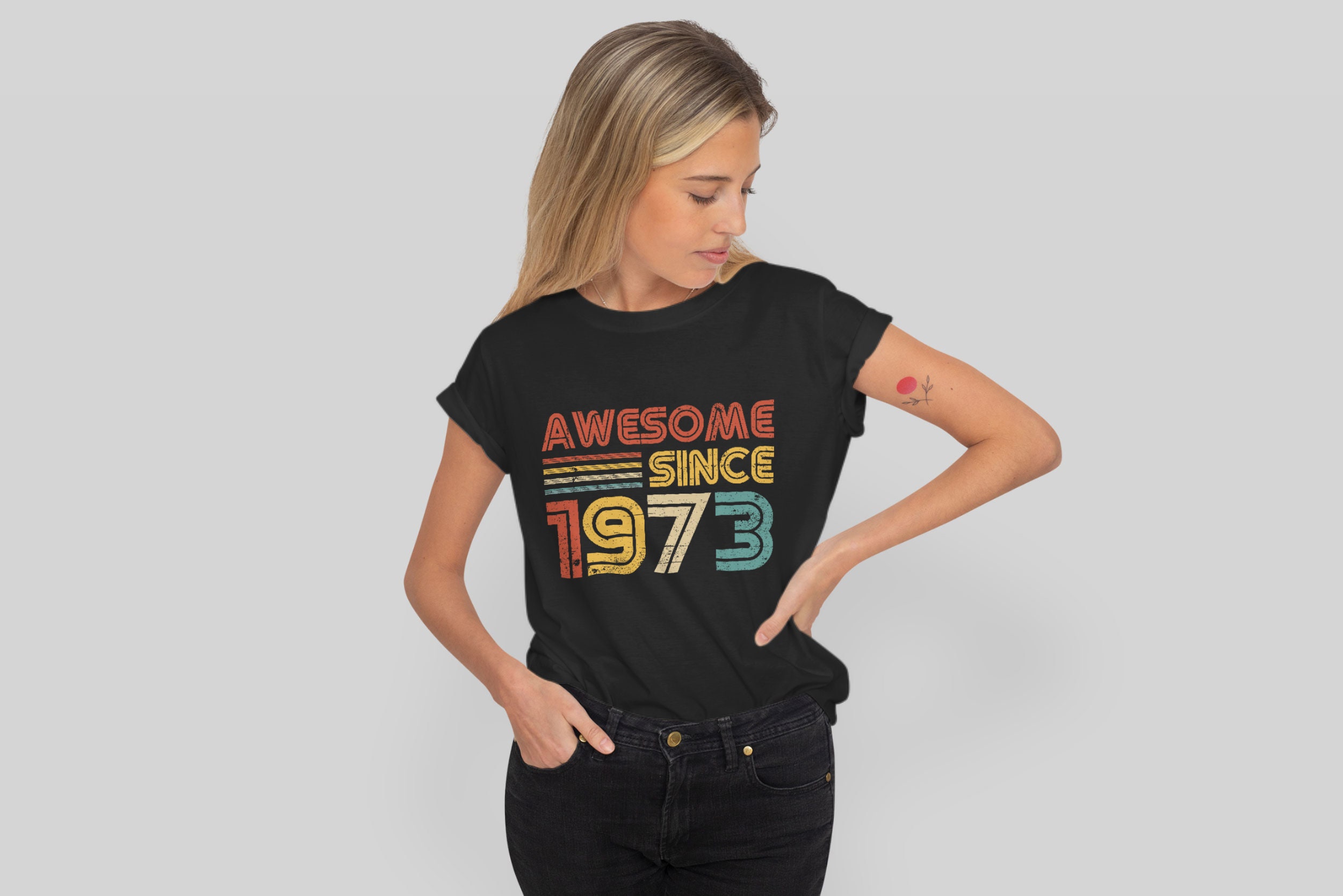 Vintage 1973 T-shirt Design Bundle Set of 5 PNG Files 50th Birthday 50 ...