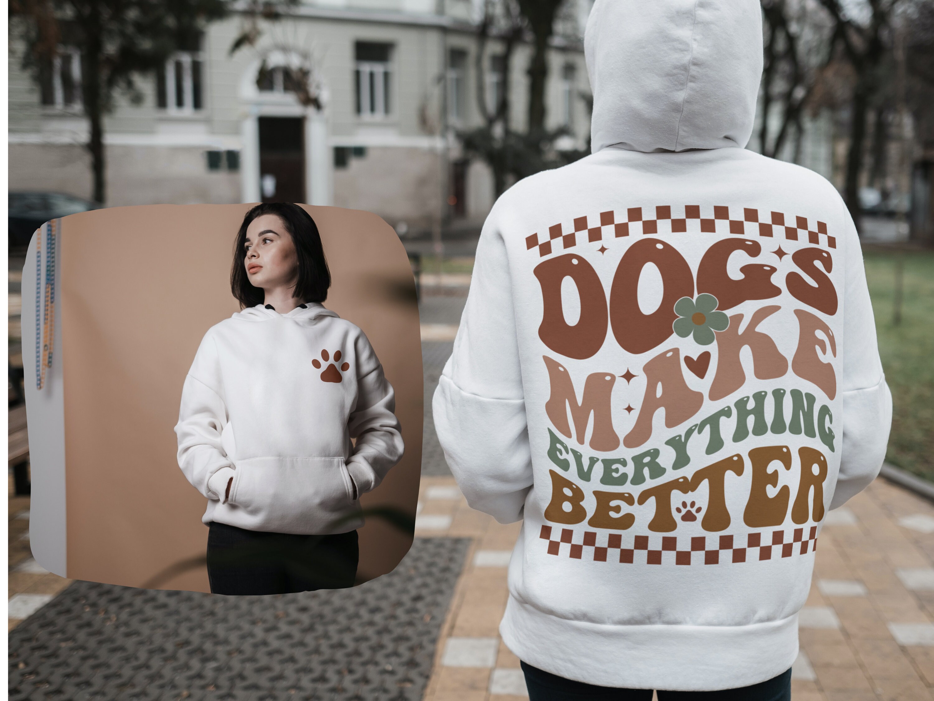 Retro Groovy PNG Dog Design Dogs Make Everything Better 5 Versions - Etsy