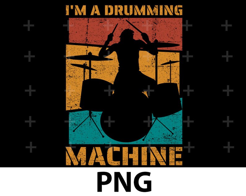 Vintage Drumming Machine PNG Design Funny Drums Retro PNG - Etsy