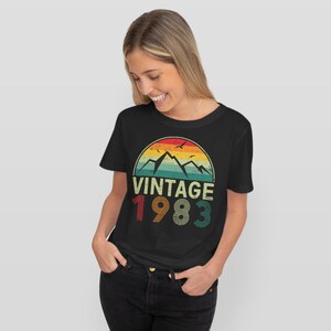 Vintage 1983 T-shirt Design Bundle Set of 5 PNG Files 40th Birthday 40 ...