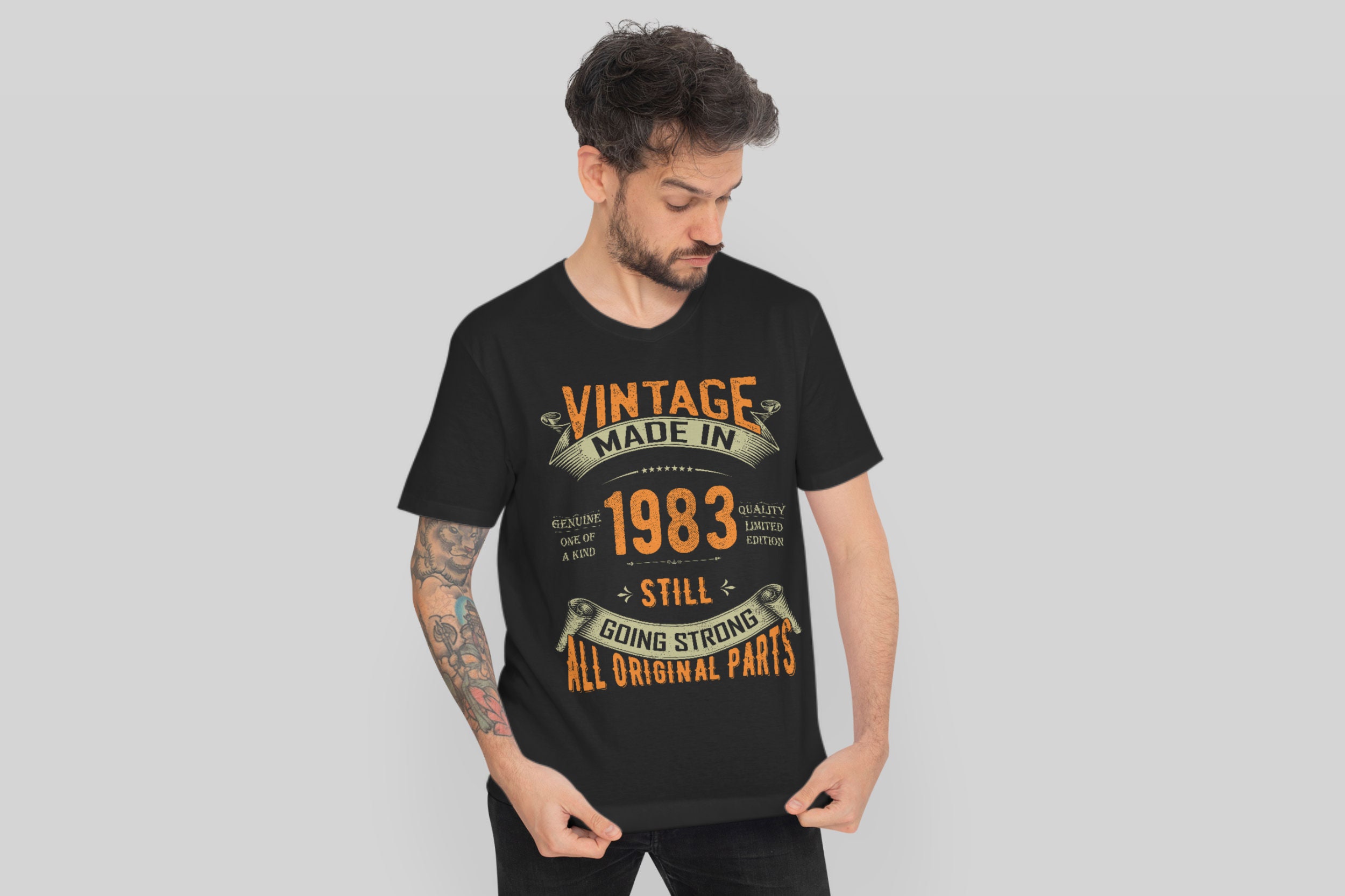 Vintage 1983 T-shirt Design Bundle Set of 5 PNG Files 40th Birthday 40 ...
