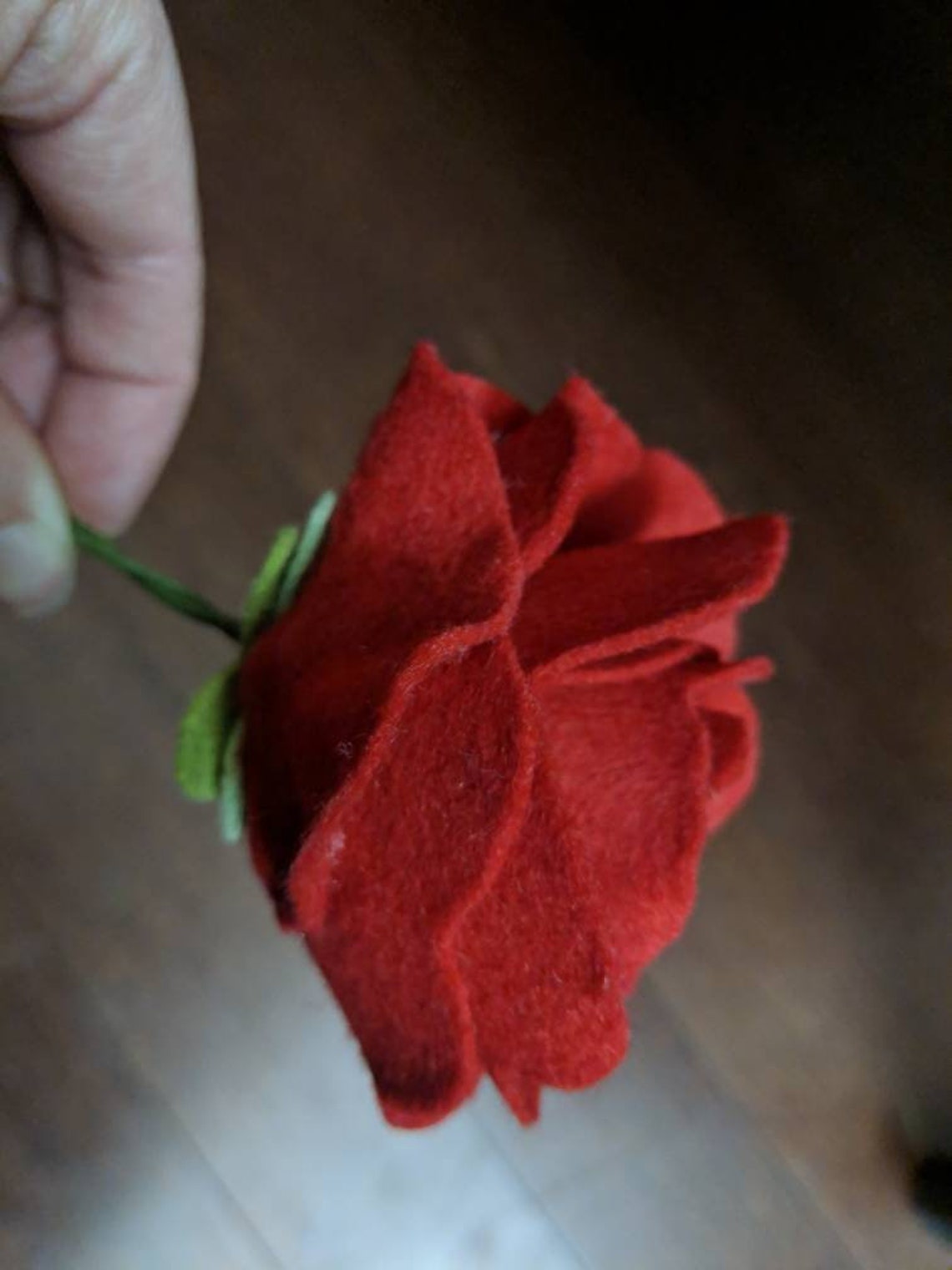 Red Felt Rose - Etsy
