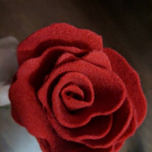 Red Felt Rose - Etsy