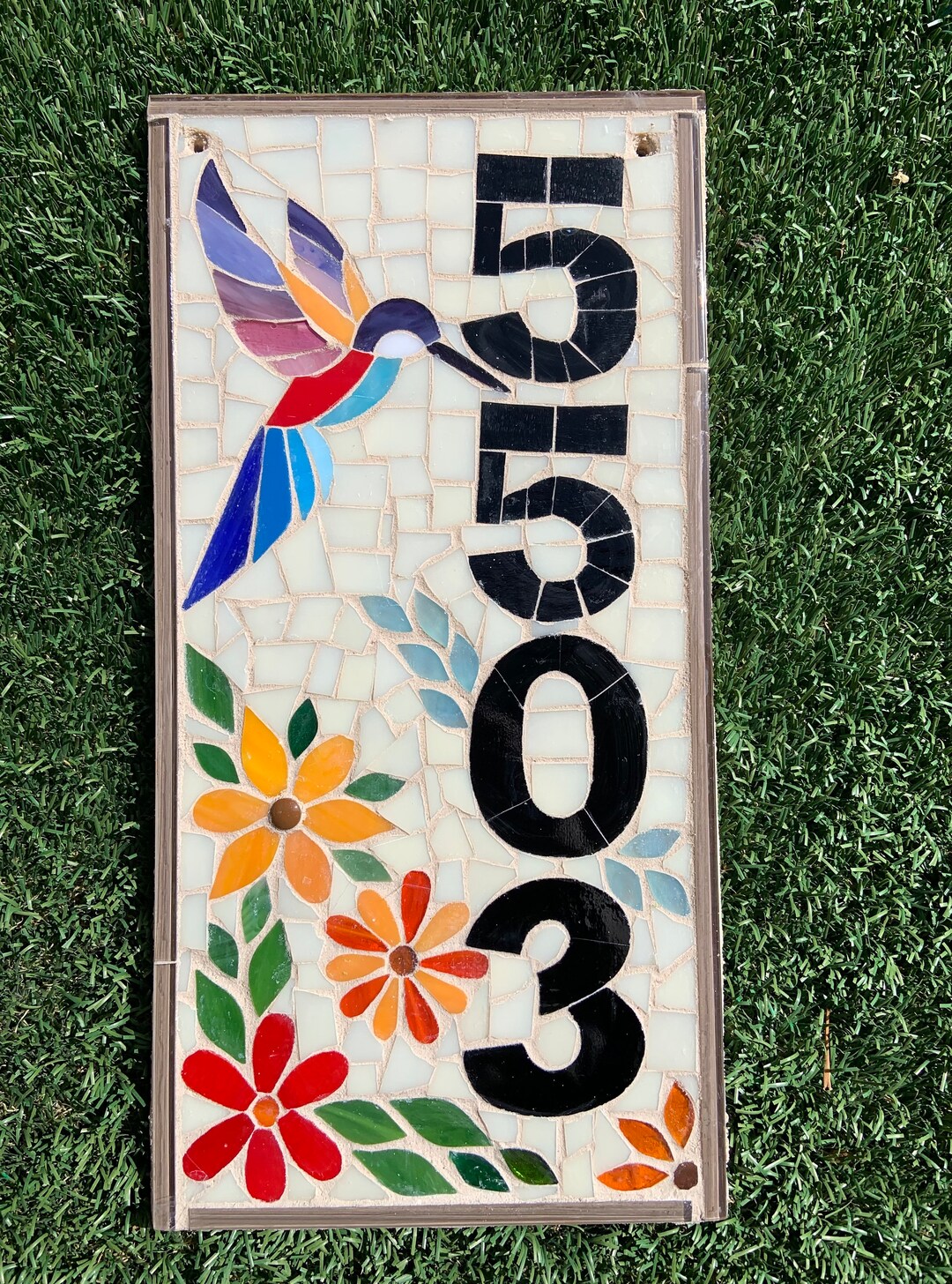 Custom Made Mosaic Address Sign. - Etsy
