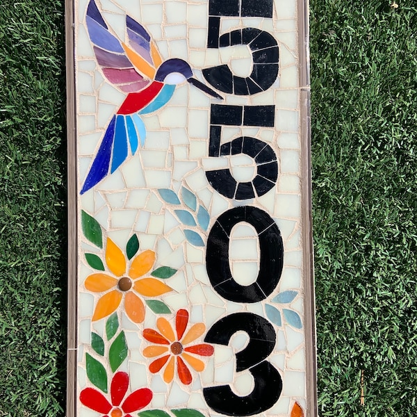 Mosaic Address Sign - Etsy