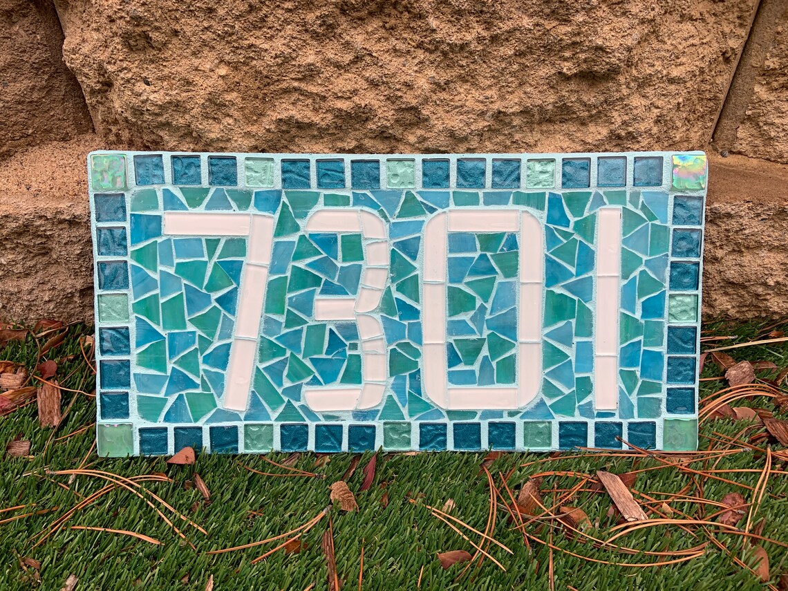 Custom Made Mosaic Address Sign. - Etsy