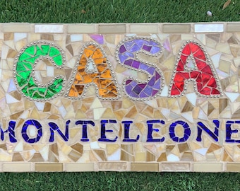 Custom Made Mosaic Address Sign. - Etsy
