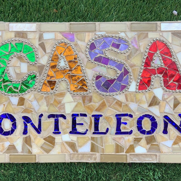 Mosaic Address Sign - Etsy
