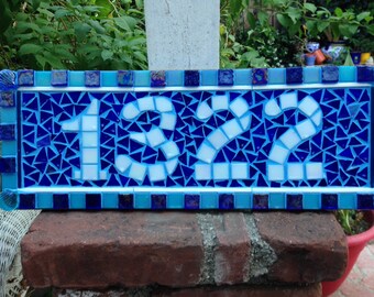 Mosaic Address Sign | Etsy