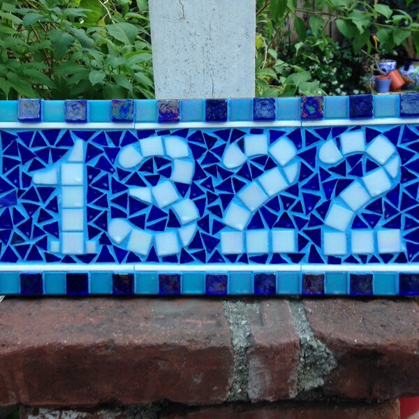 Mosaic Address Sign - Etsy