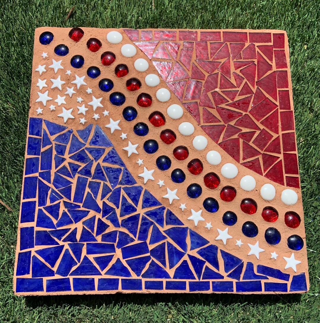 Red, White, and Blue Stepping Stone - Etsy