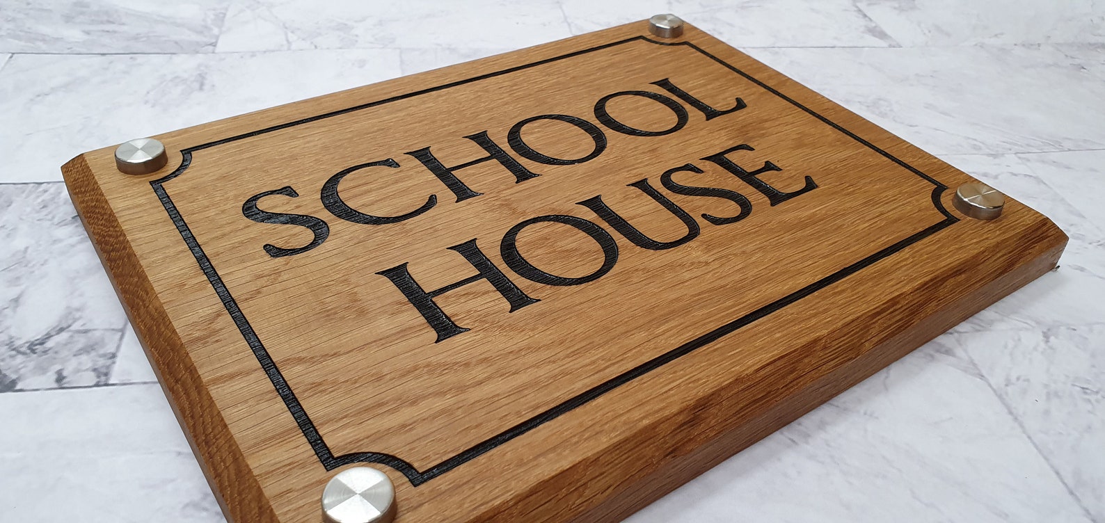 Solid Oak Bespoke Engraved House Sign Plaque - Etsy