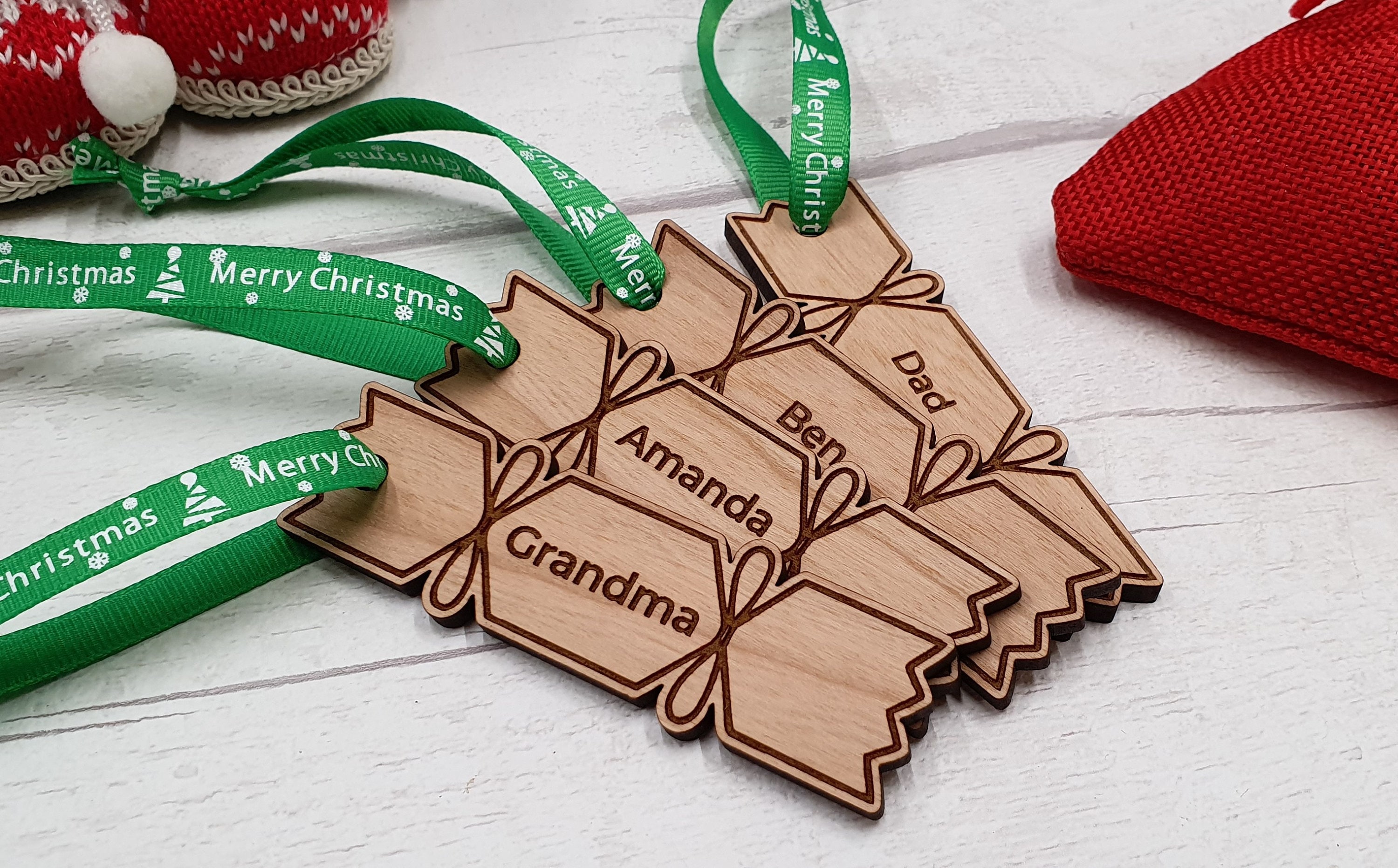 Personalised Christmas Cracker Gift Tag Wooden - Etsy UK