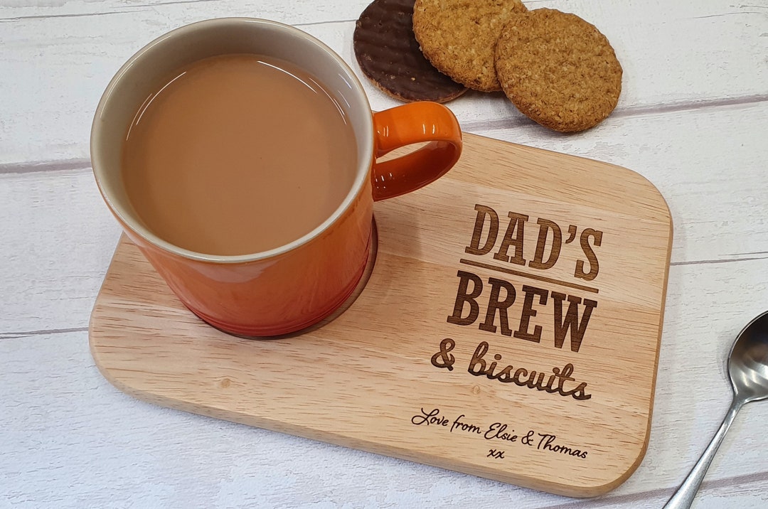 Dad Grandad Tea 'n' Biscuit Board Personalised - Etsy UK