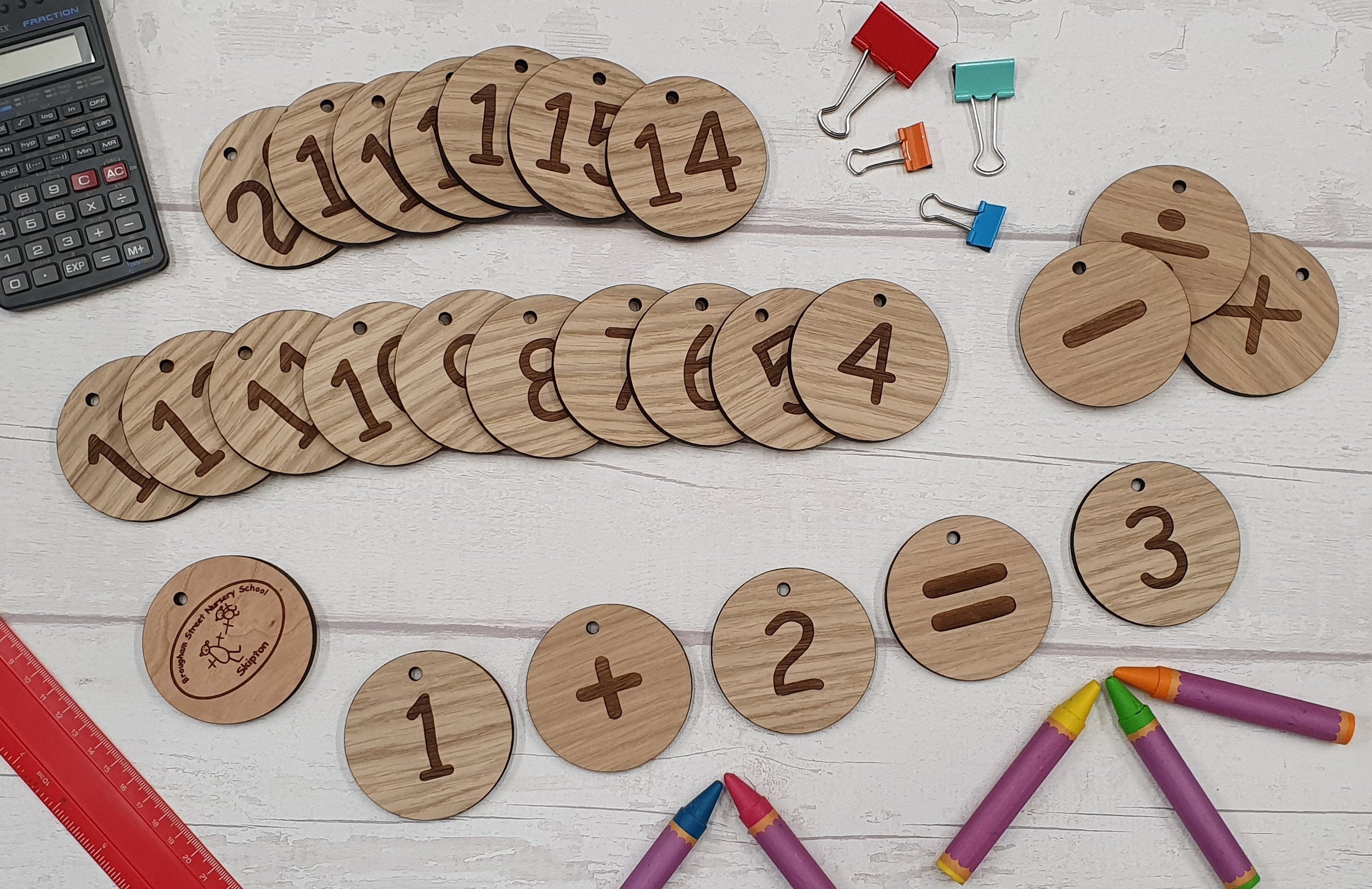 Childrens Wooden Basic Maths Number Set School at Home - Etsy UK