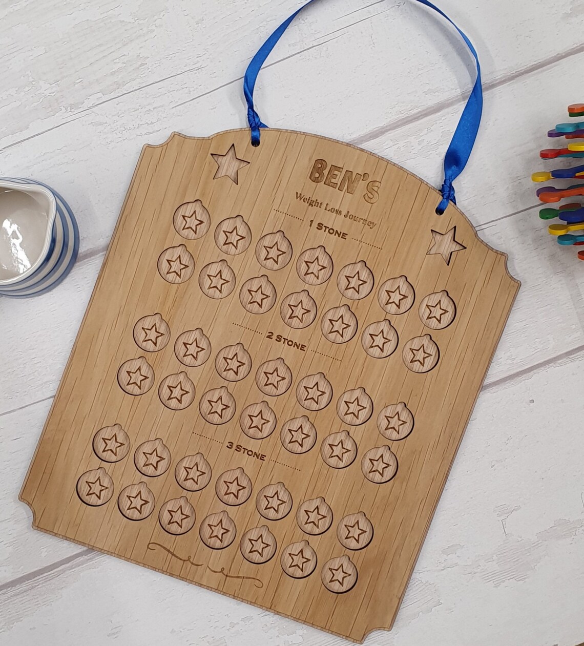 Personalised 3 Stone Weight Loss Chart Pound for Lb Slimming - Etsy