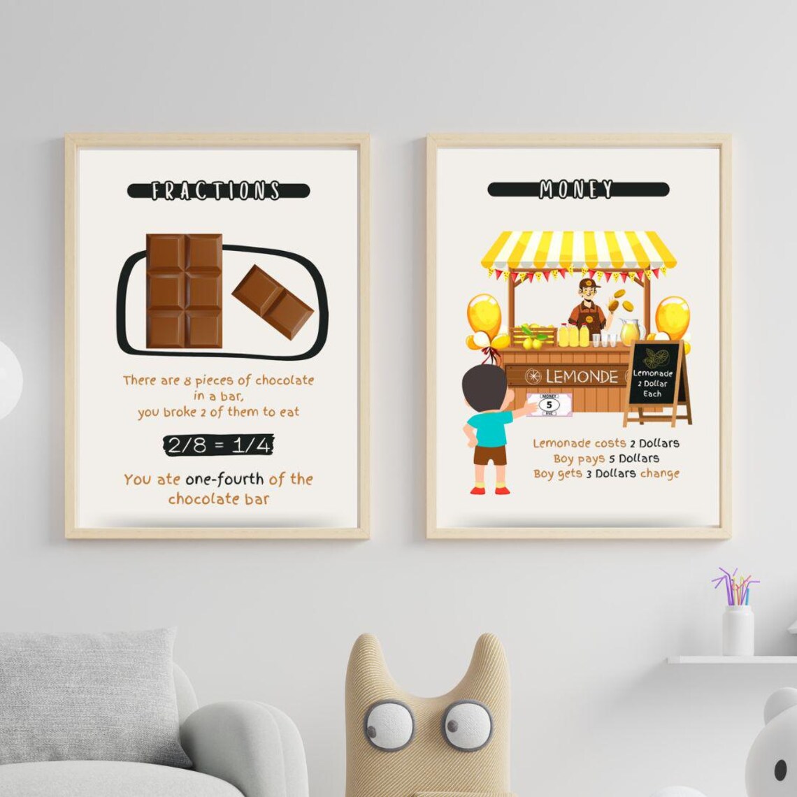 Set of 20 Math Wall Art for Kids | Math Poster for Classroom Education ...