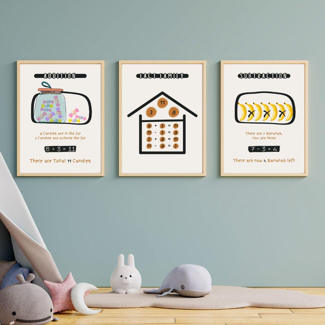 Set of 20 Math Wall Art for Kids | Math Poster for Classroom Education ...