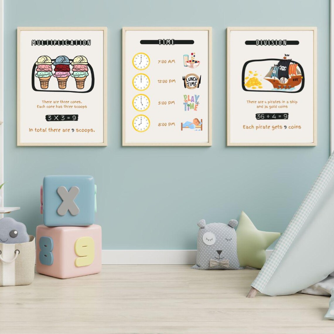 Set of 20 Math Wall Art for Kids | Math Poster for Classroom Education ...