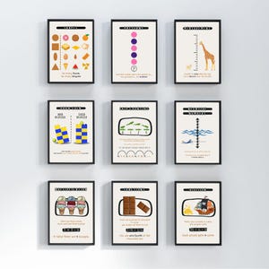 Set of 20 Math Wall Art for Kids | Math Poster for Classroom Education ...