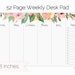 To Do List Floral Weekly Planner Pad Small Weekly Planner | Etsy