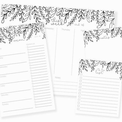 Weekly Planner Bundle Notepad Set Doodle Planner Gift Set - Etsy